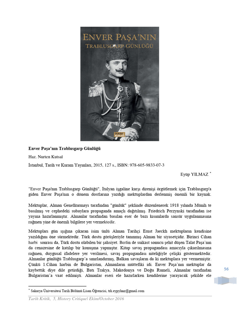Enver Pasha Trablusgarb Turkish | PDF