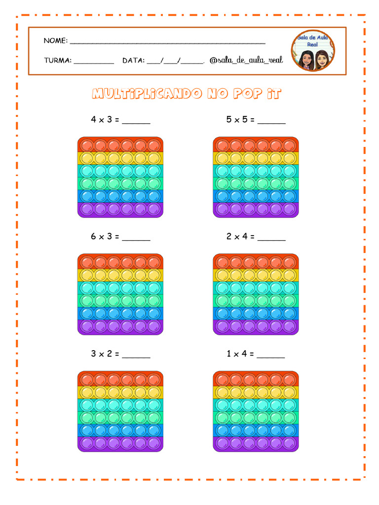 Multiplicação Pop It | PDF