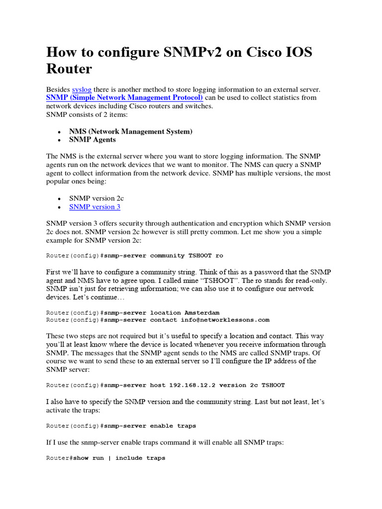 SNMP V2 | PDF | Computer Networking | Internet Protocols