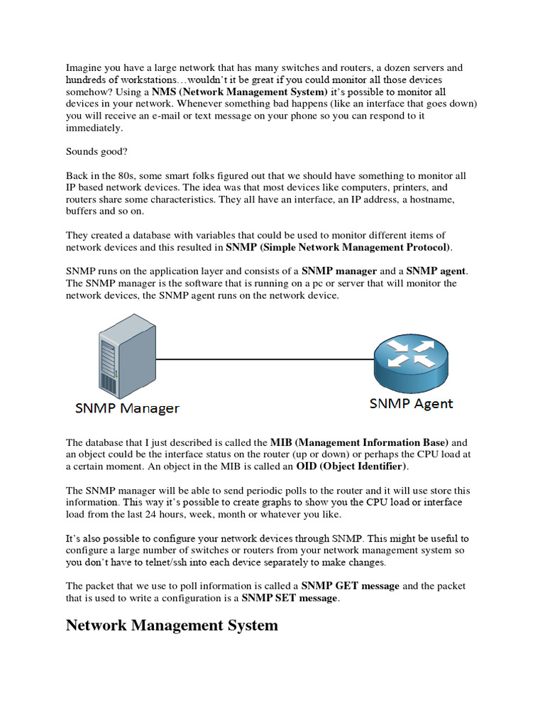 introduction to snmp | PDF | Computer Network | Computer Architecture