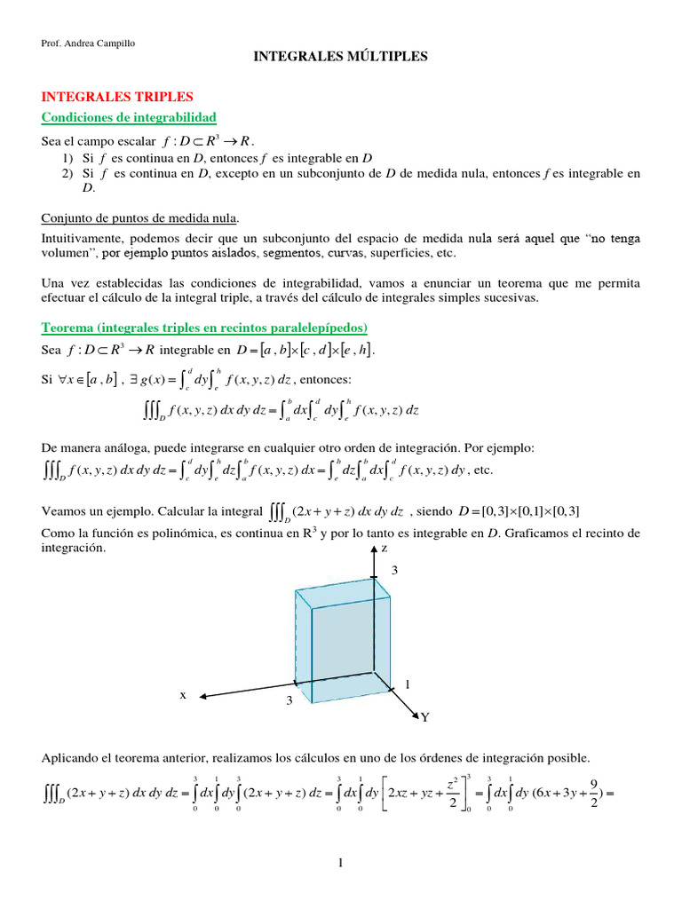 4 Cálculo de Integrales Triples | PDF | Integral | Sistema coordinado