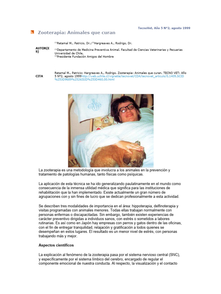 Retamal, Patricio. 1999. Zooterapia Animales Que Curan. | PDF | Mente ...