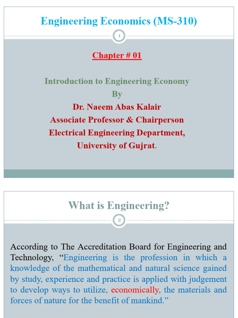 Lecture 01 - Principles of Engineering Economy and Analysis - MS-310 ...