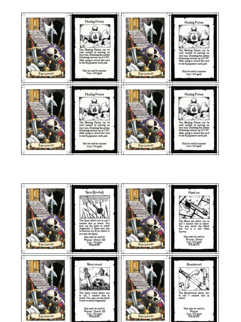 HQ Japanese Cards Equipment in English v1.4 by HispaZargon (PRINT ...
