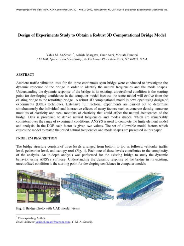 Design of Experiments Study To Obtain A | PDF | Normal Mode | Bridge
