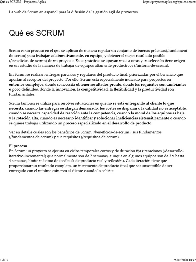 Que Es SCRUM | PDF | Scrum (desarrollo de software)