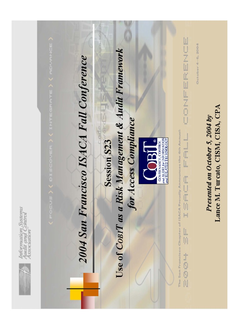 Using COBIT as a Framework for Access Compliance Risk Management and ...