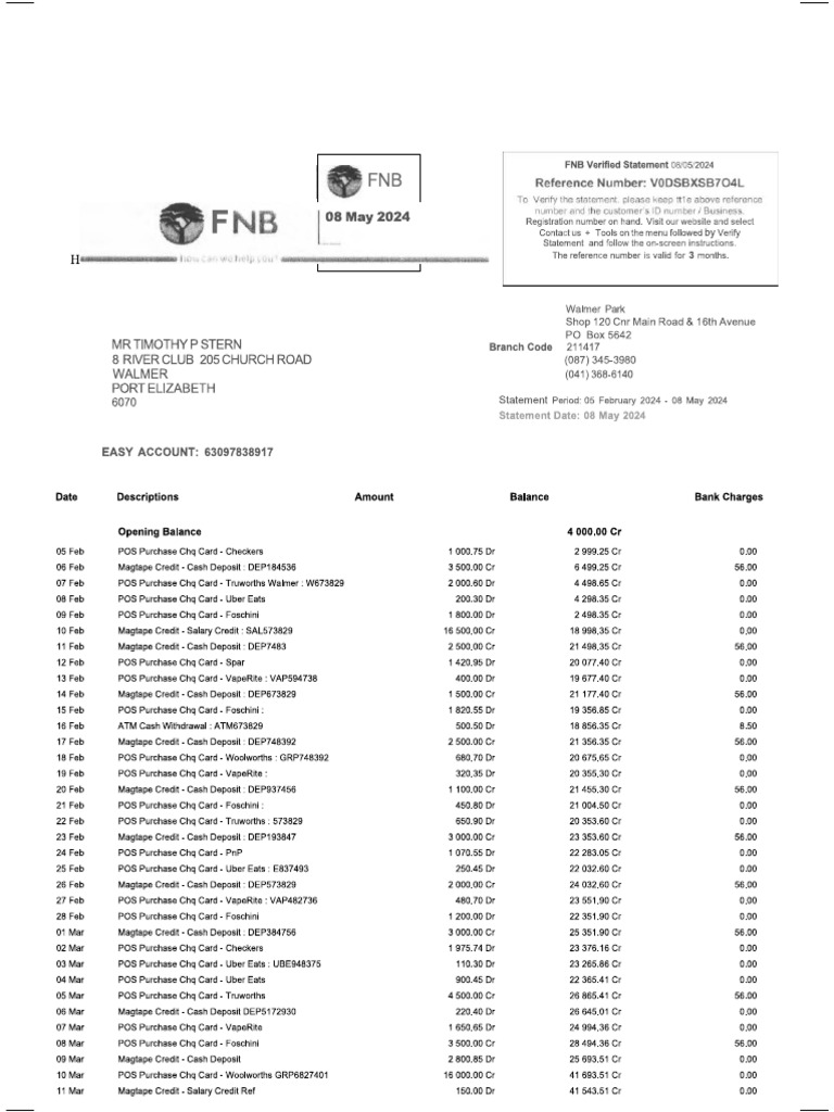 FNB Statement1 | PDF