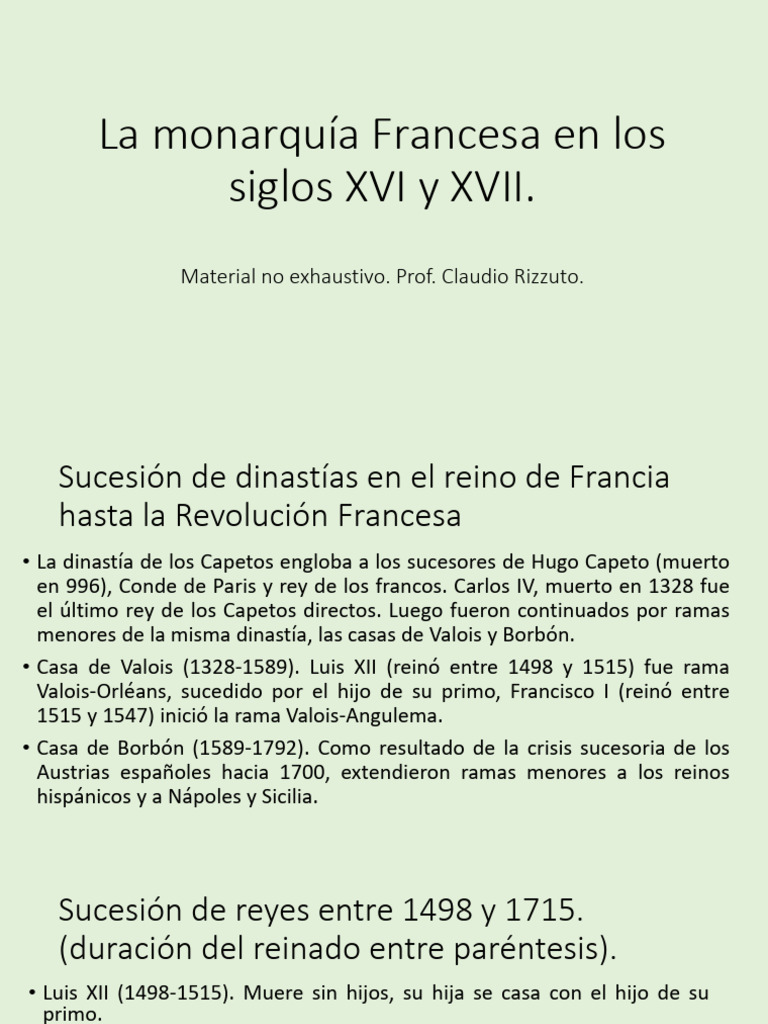 Presentación Monarquía Francesa | PDF | Casa de valois | Reino de francia