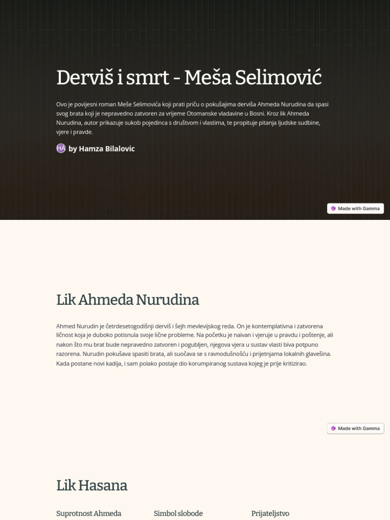 Dervis I SMRT Mesa Selimovic | PDF