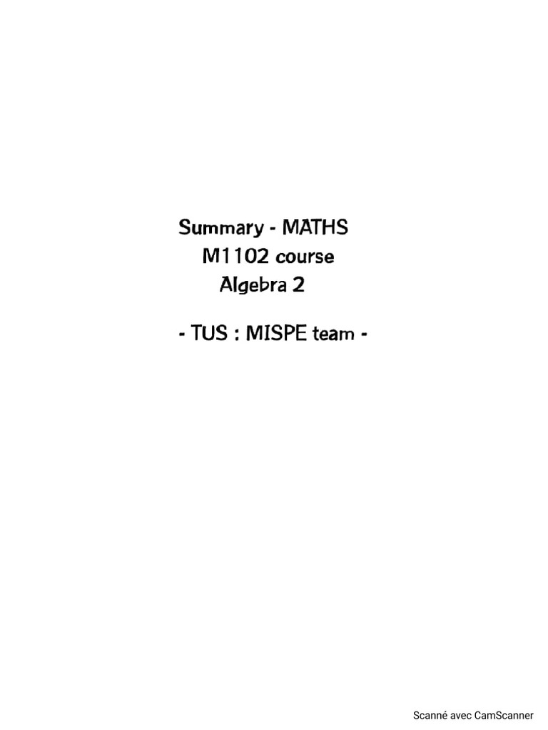 Summary M1102 | PDF