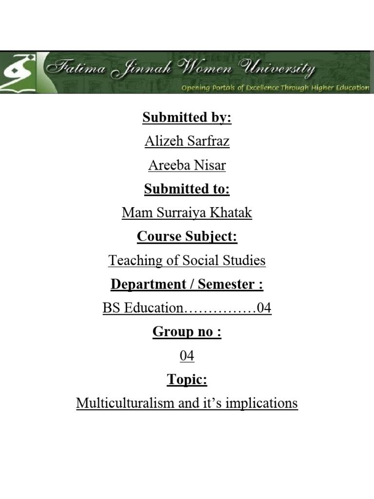 Multiculturalism Pdf Multiculturalism Identity Social Science