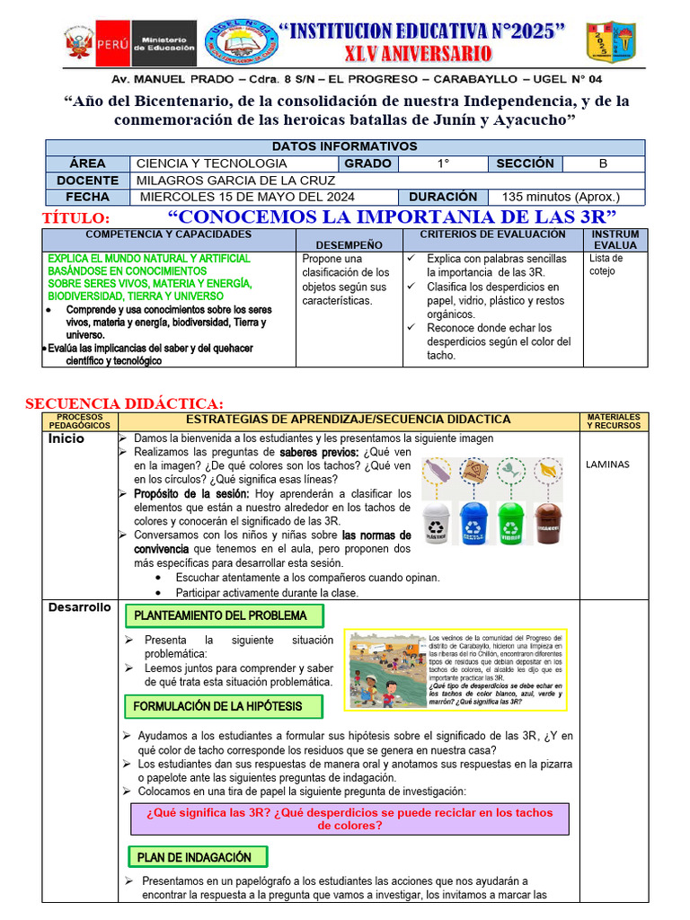 Cyt Conocemos La Importancia de Las 3R | PDF | Residuos | Reciclaje