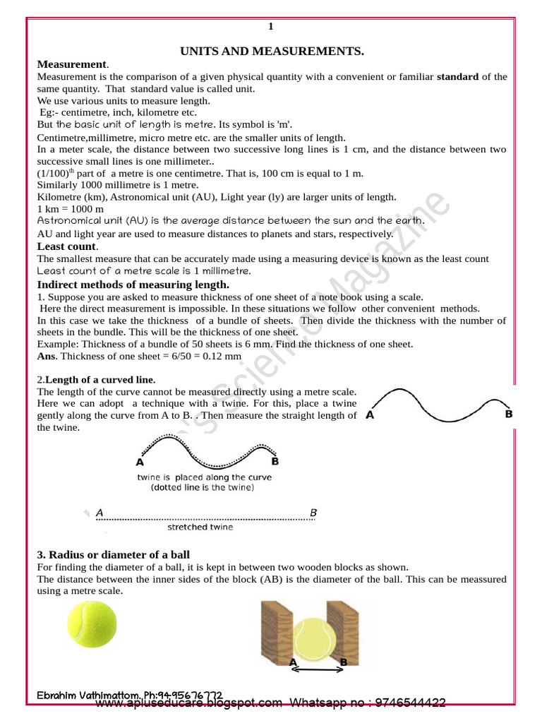 A+ Blog Class 8 Physics Chapter 1 Notes and Question Answer (Em) | PDF ...