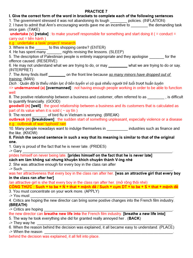 Practice 7 Key | PDF