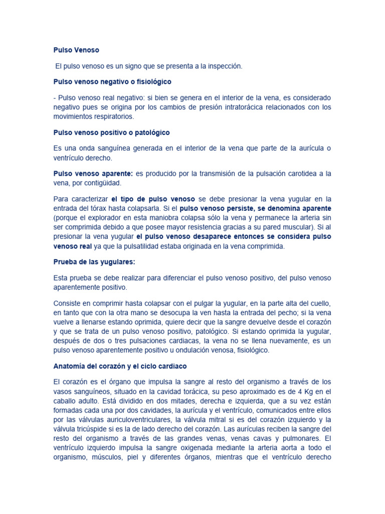 Pulso Venoso Cardiovascular | PDF | Ventrículo (corazón) | Corazón