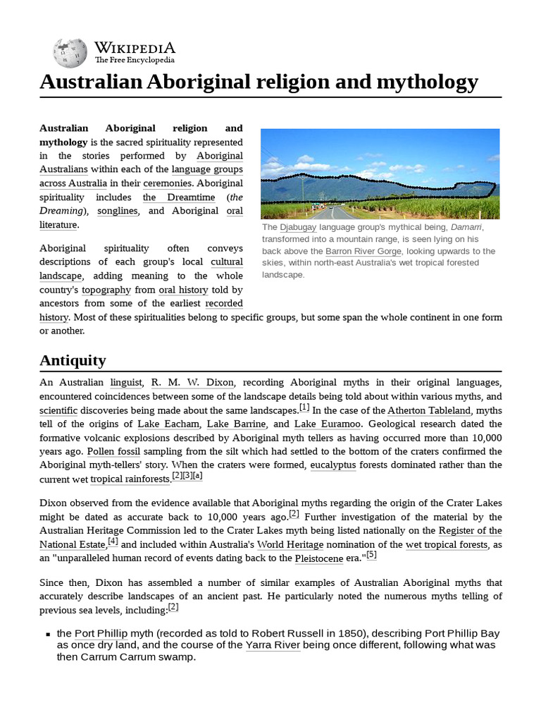 Australian Aboriginal Religion and Mythology | PDF | Social Science