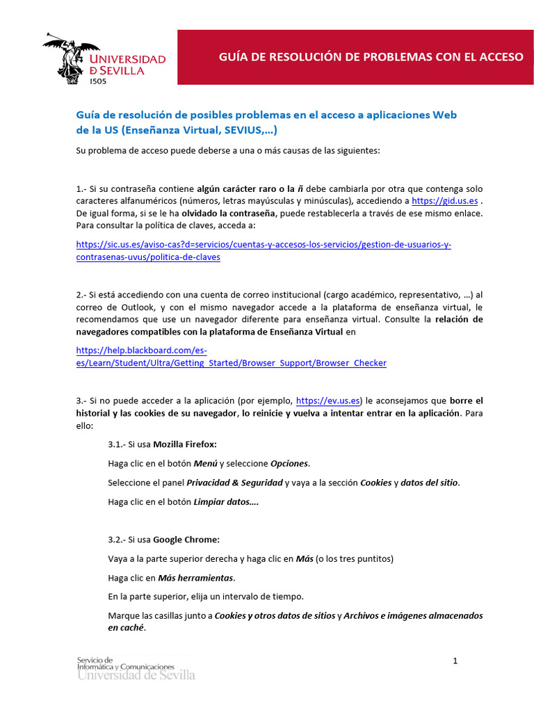 Guia Resolucion Problemas Acceso | PDF | Cookie HTTP | Contraseña