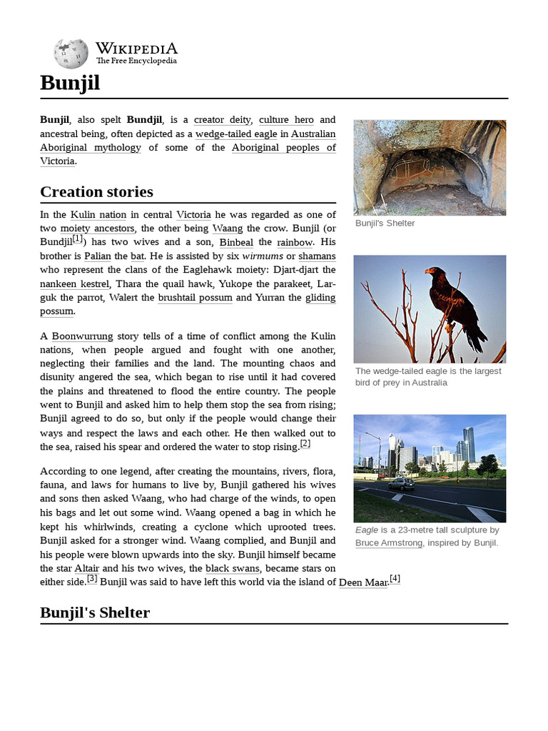 Bunjil | PDF | Indigenous Peoples Of Australia | Indigenous Australians