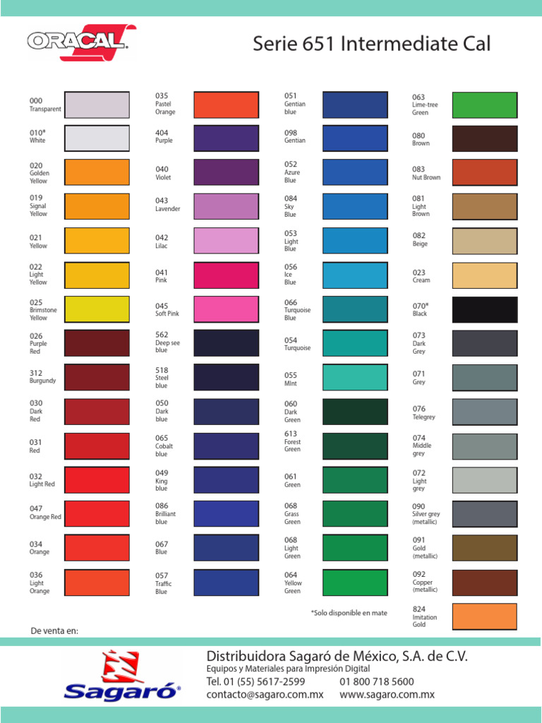 Carta de color_Oracal 651 (1) | PDF