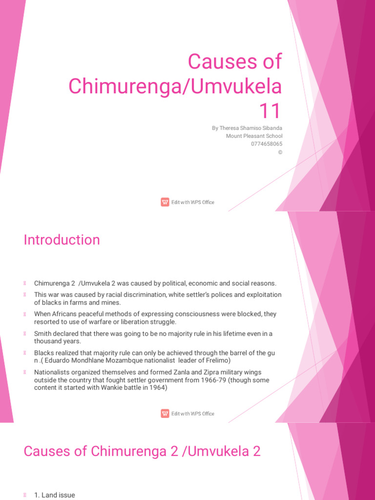 Causes of Chimurenga/Umvukela 2 | PDF | Racial Segregation | Black People