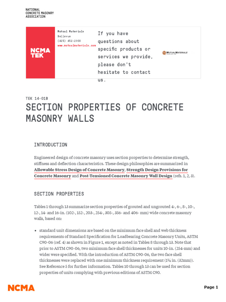 Tek 14-01B | PDF | Concrete | Masonry