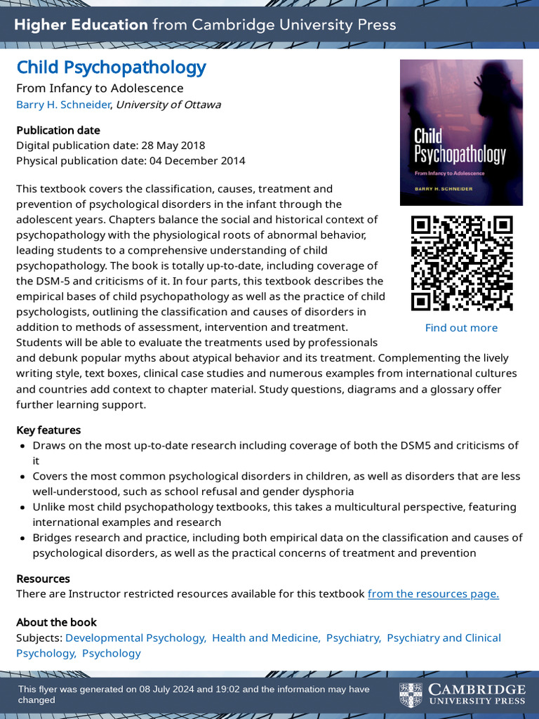 Child Psychopathology | PDF | Mental Disorder | Psychology