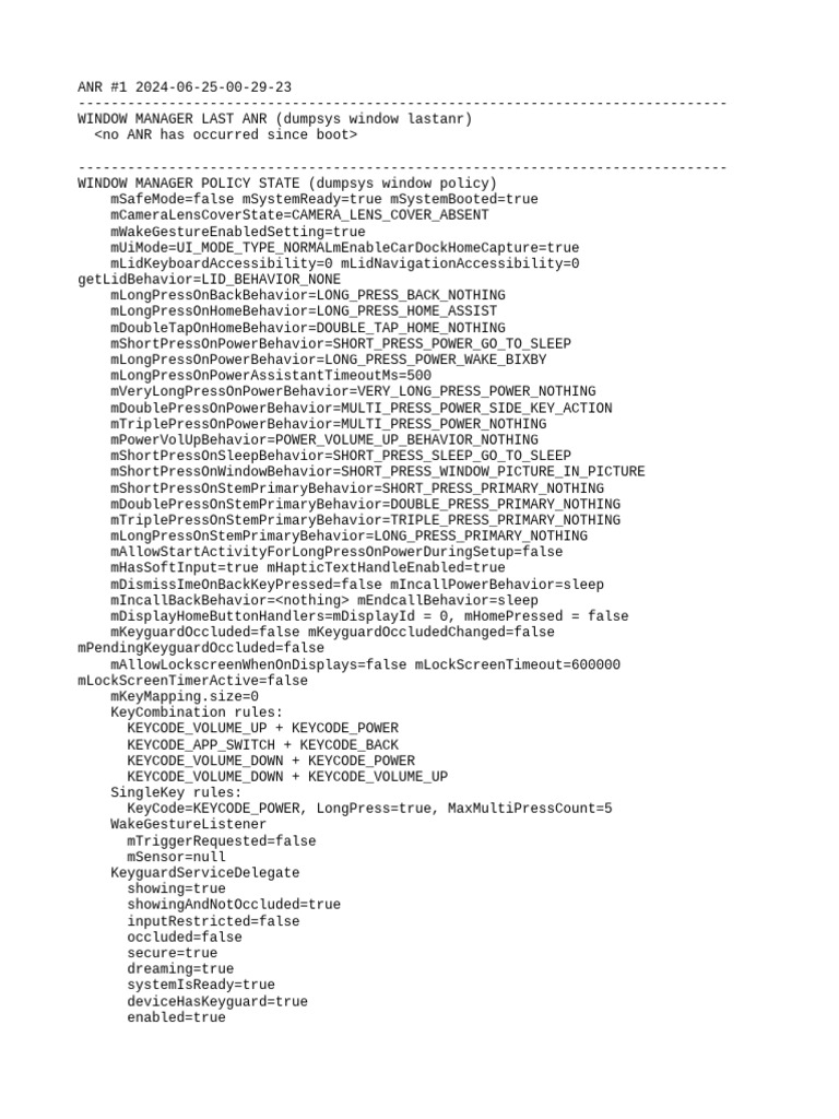 Dumpsys ANR WindowManager | PDF | Operating System Families | Arm Architecture
