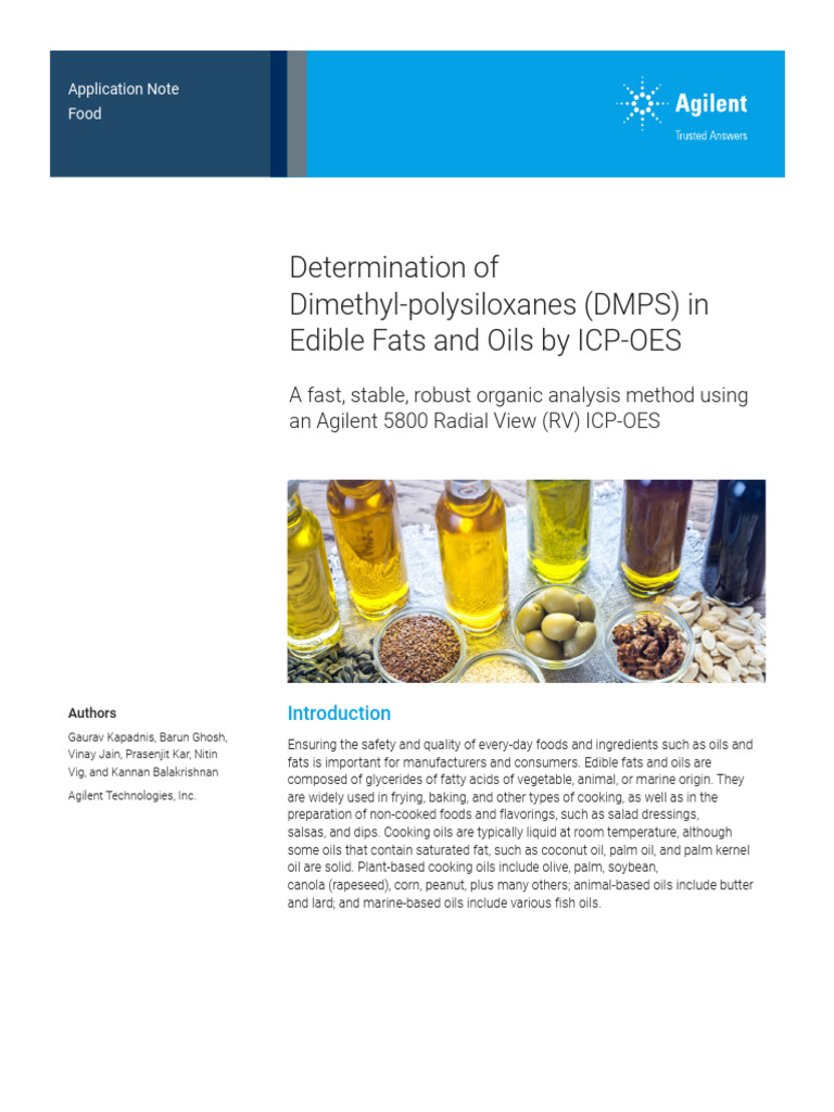 Application DMPS Food 5800 Icp Oes 5994 4440en Agilent | PDF ...
