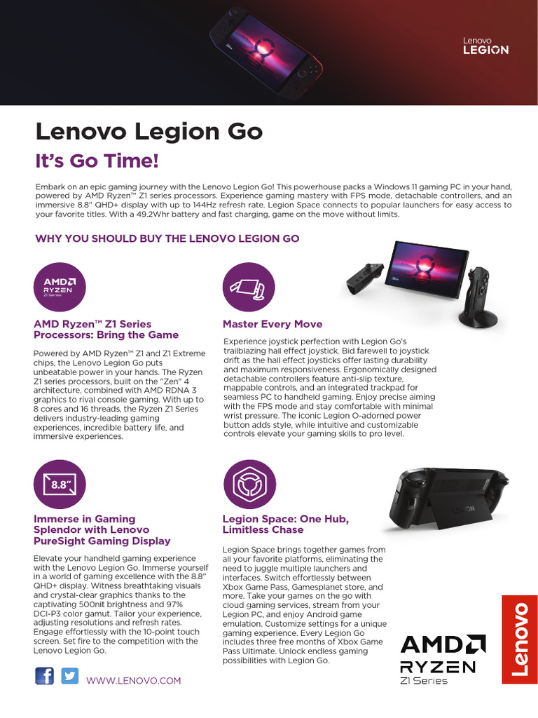Legion_Go_8APU1_Datasheet_EN | PDF | Lenovo | Xbox