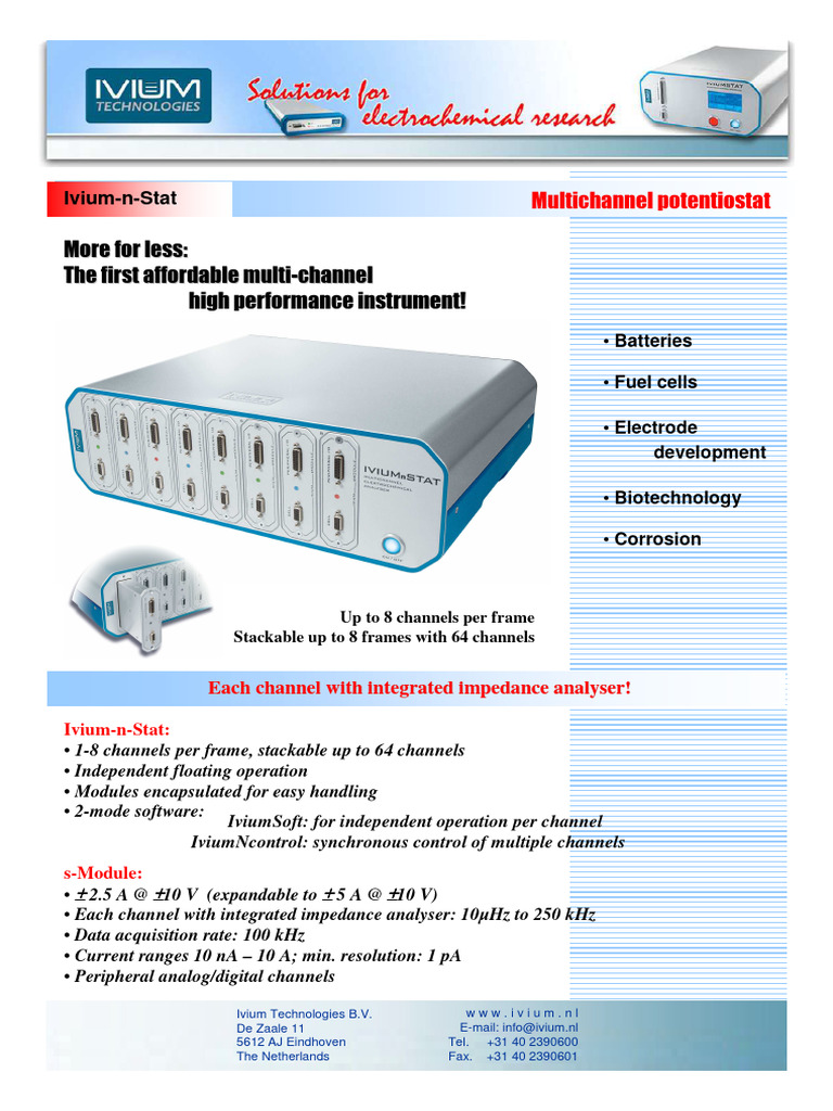 Ivium Nstat | PDF | Analog To Digital Converter | Electronic Engineering