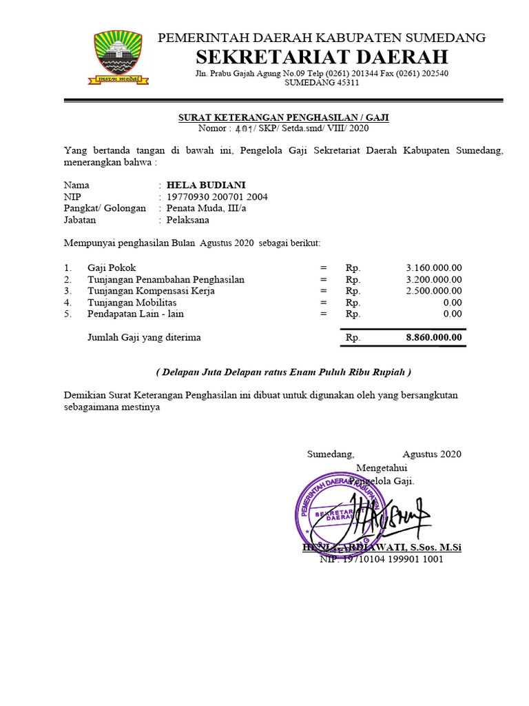 Print SLIP GAJI Punya Dwiki Dan Ael | PDF