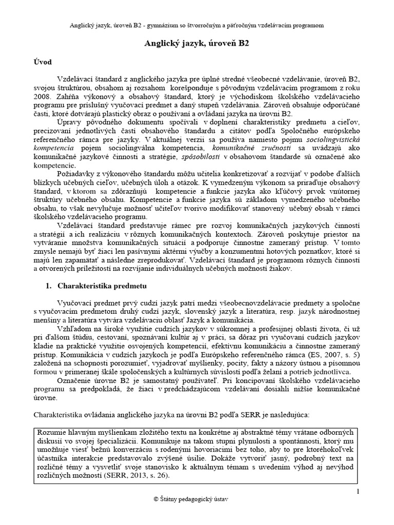 Anglicky Jazyk-uroven b2 g 4 5 r | PDF