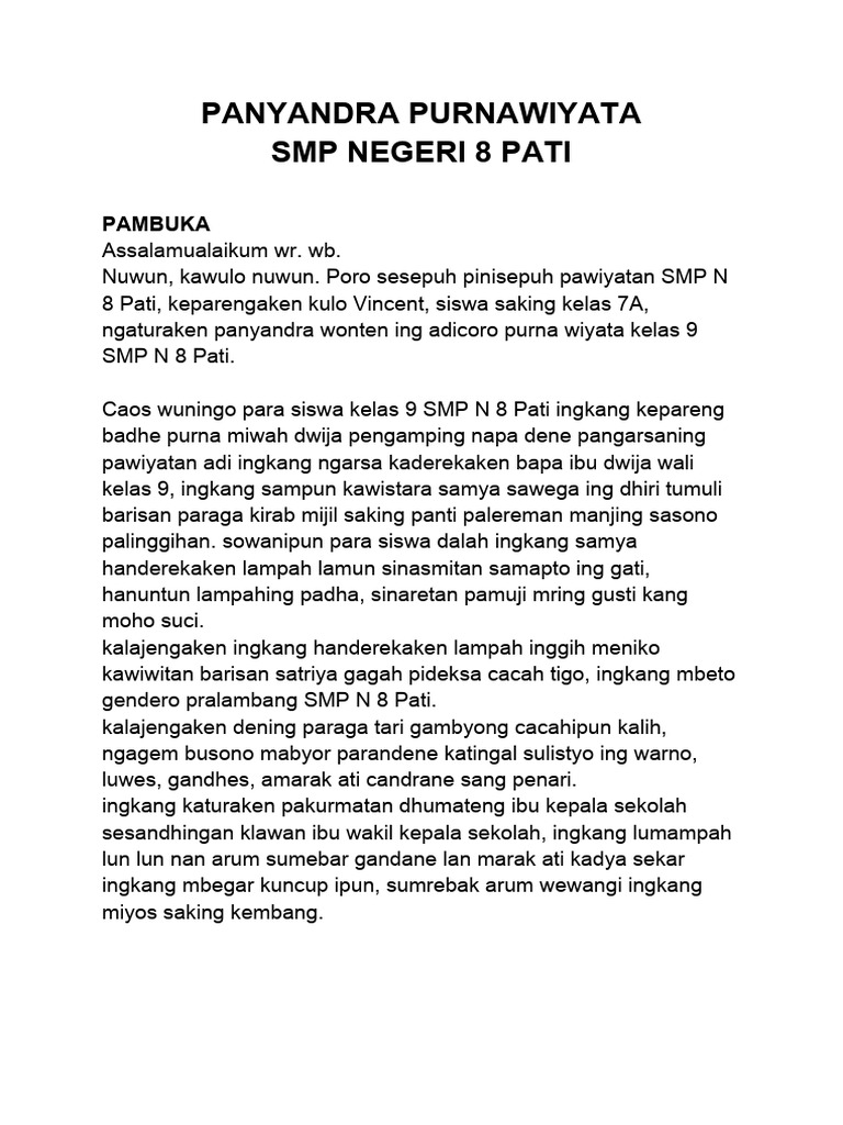 Panyandra Kirab | PDF | Seni & Disiplin Bahasa