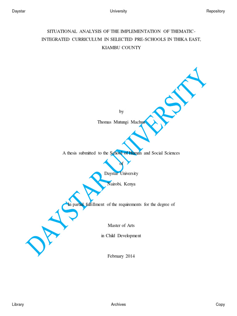 Situational Analysis of The Implementation of Thematic - Integrated ...