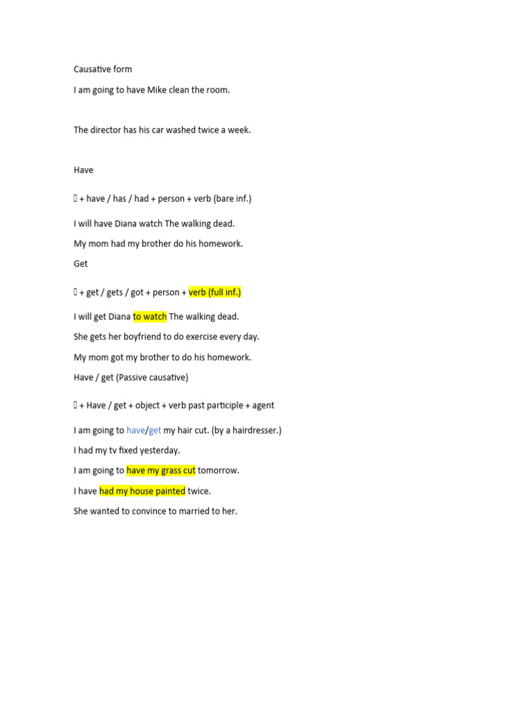 Understanding Causative Form in English | PDF