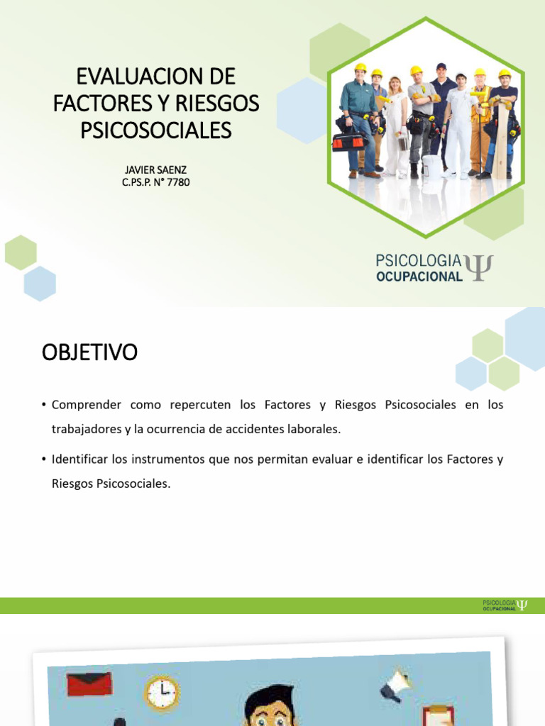 Evaluación de factores y riesgos psicosociales | PDF | Estrés (biología) | Burnout ocupacional