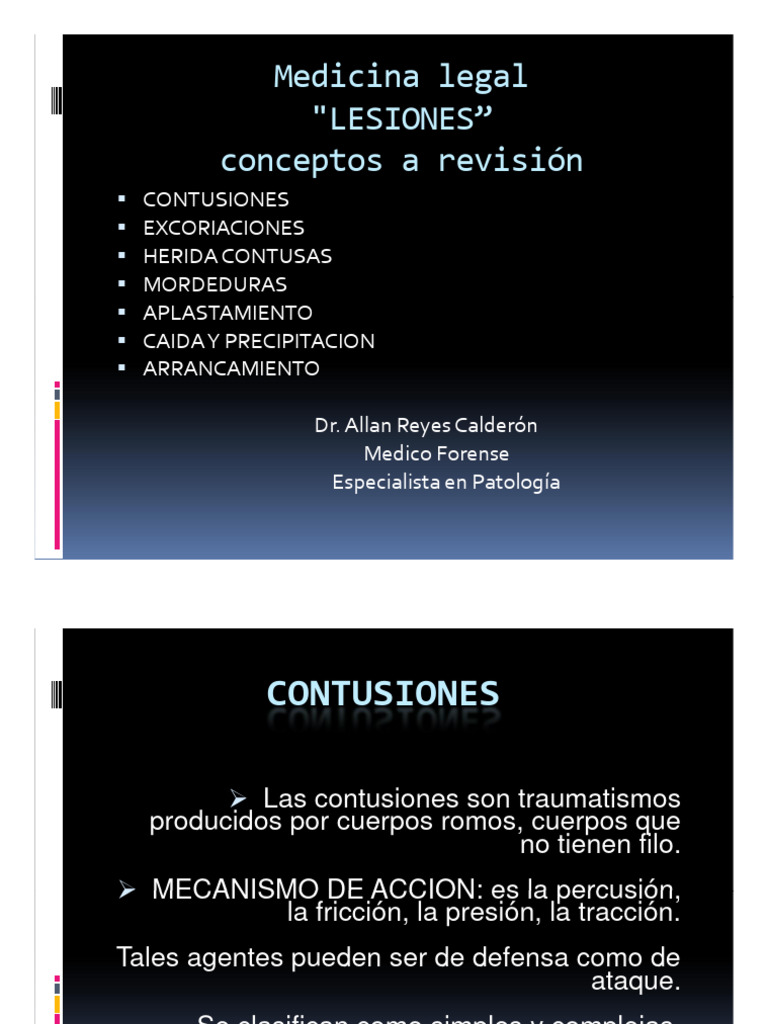 Lesiones Forenses: Conceptos Clave | PDF | Medicina CLINICA | Especialidades Medicas