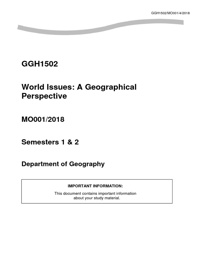 GGH1502 Mo001 4 2018 B | PDF | Natural Environment | Ecosystem
