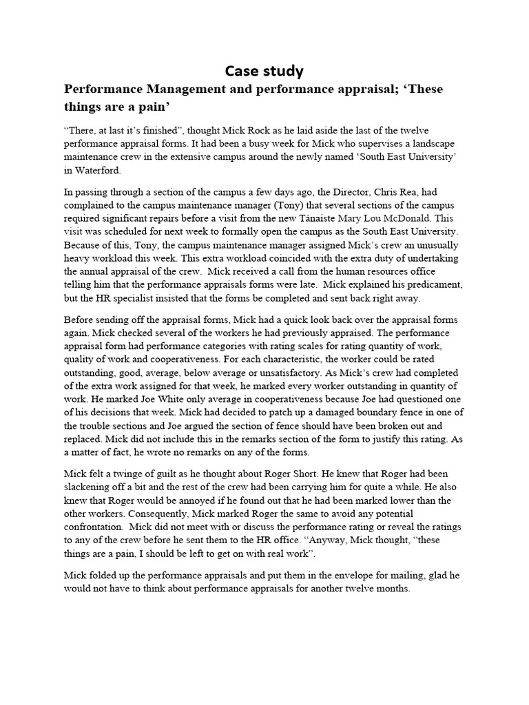 2020 Performance Management Case | PDF