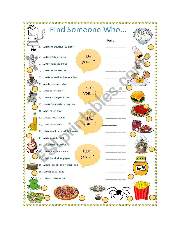 Find Somepne Who - Food | PDF
