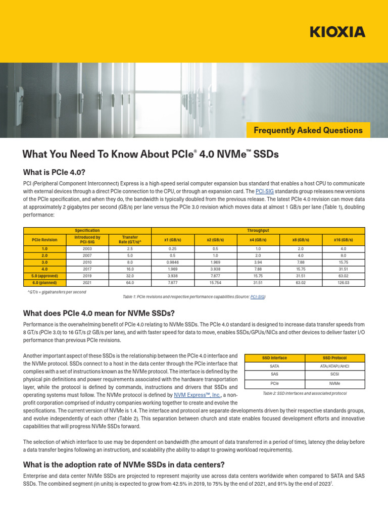 KIOXIA CM6-CD6 FAQ v2.4 | PDF | Solid State Drive | Computer Networking