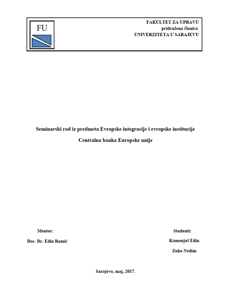 Europska Centralna Banka | PDF