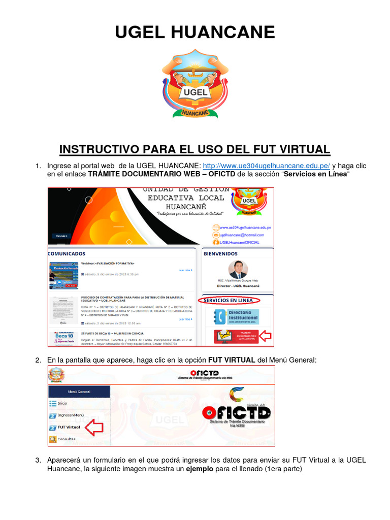 Instructivo Fut Virtual Ugel Huancane | PDF | Archivo de computadora | Informática