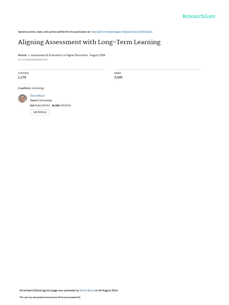 Aligning_Assessment_with_Long-Term_Learning | PDF | Educational ...