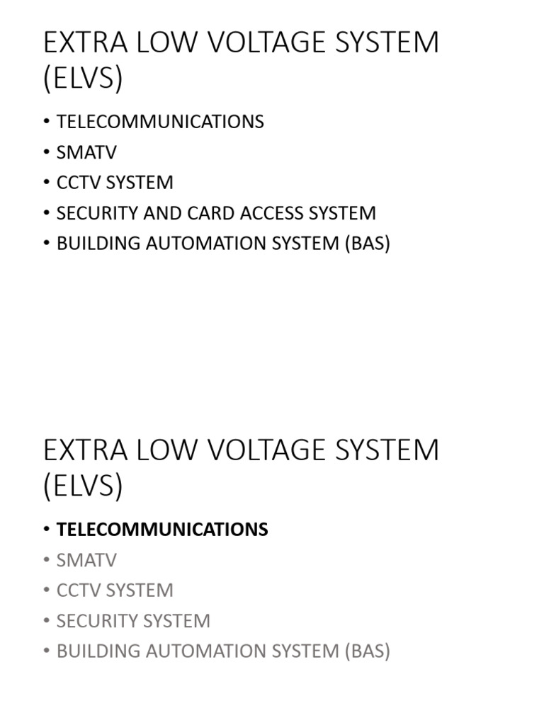 EXTRA LOW VOLTAGE SYSTEMS | Download Free PDF | Fiber To The X | Computer Network