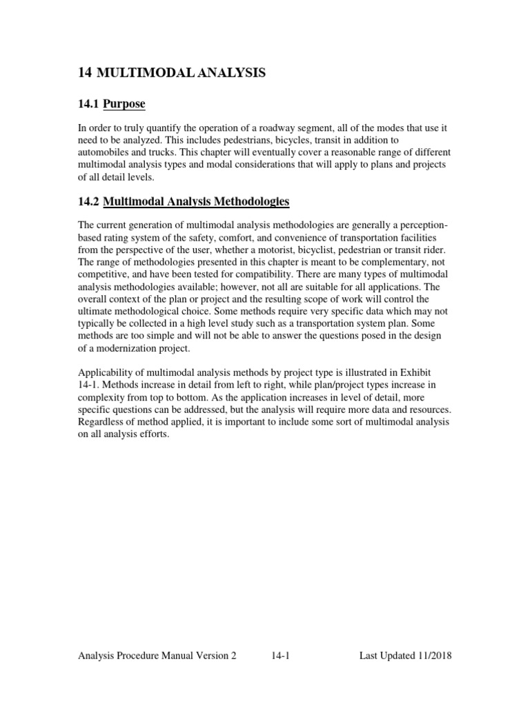 APMv2 - Ch14 - Multi Modal Analysis | PDF | Cycling Infrastructure | Traffic
