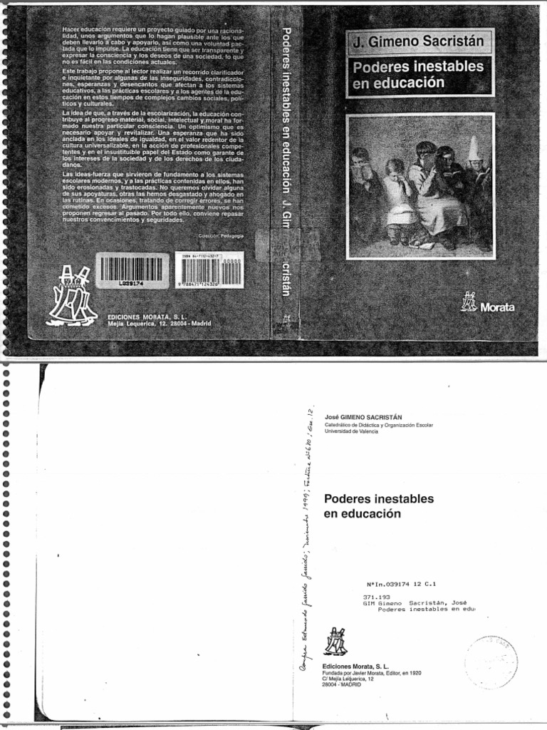 Jose Gimeno Sacristan - Poderes Inestables en Educacion - 3era Parte ... Jose Gimeno Sacristan - Poderes Inestables en Educacion - 3era Parte ...