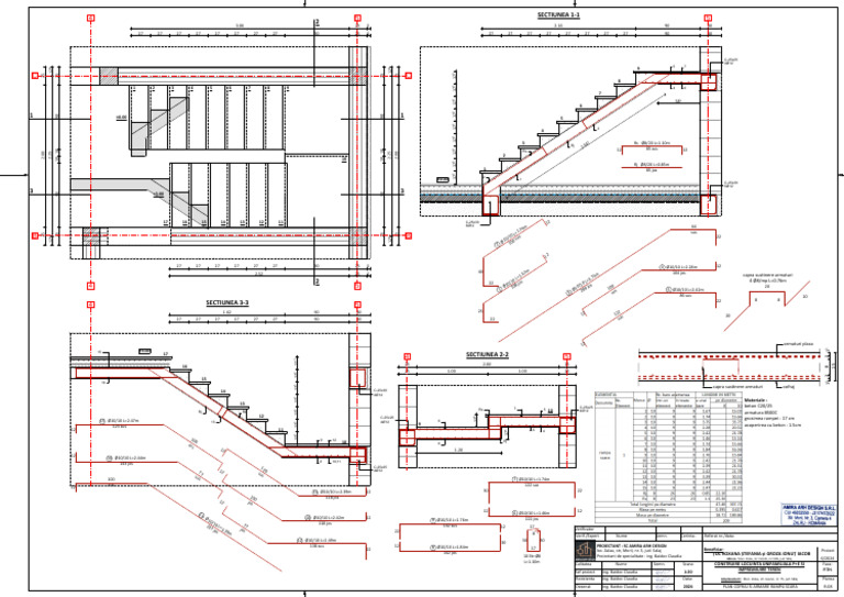 r.08 Plan Cofraj Si Armare Rampa Scara | PDF
