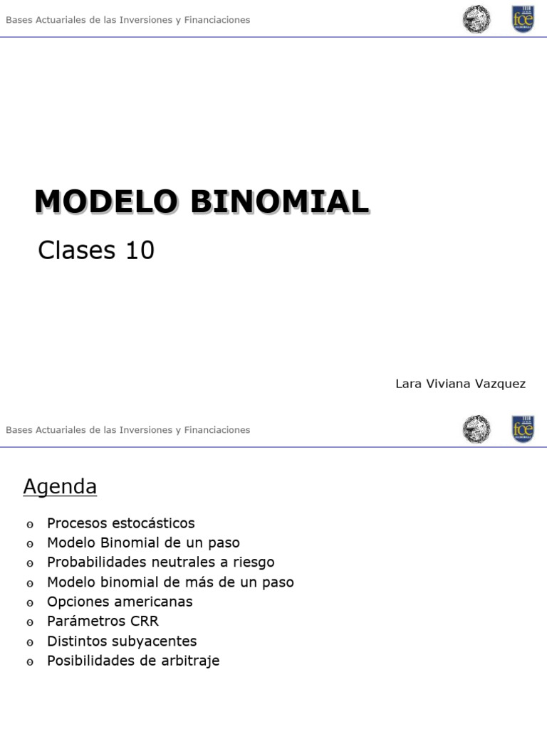 Opciones - Modelo Binomial | PDF | Opción (Finanzas) | Compartir (Finanzas)